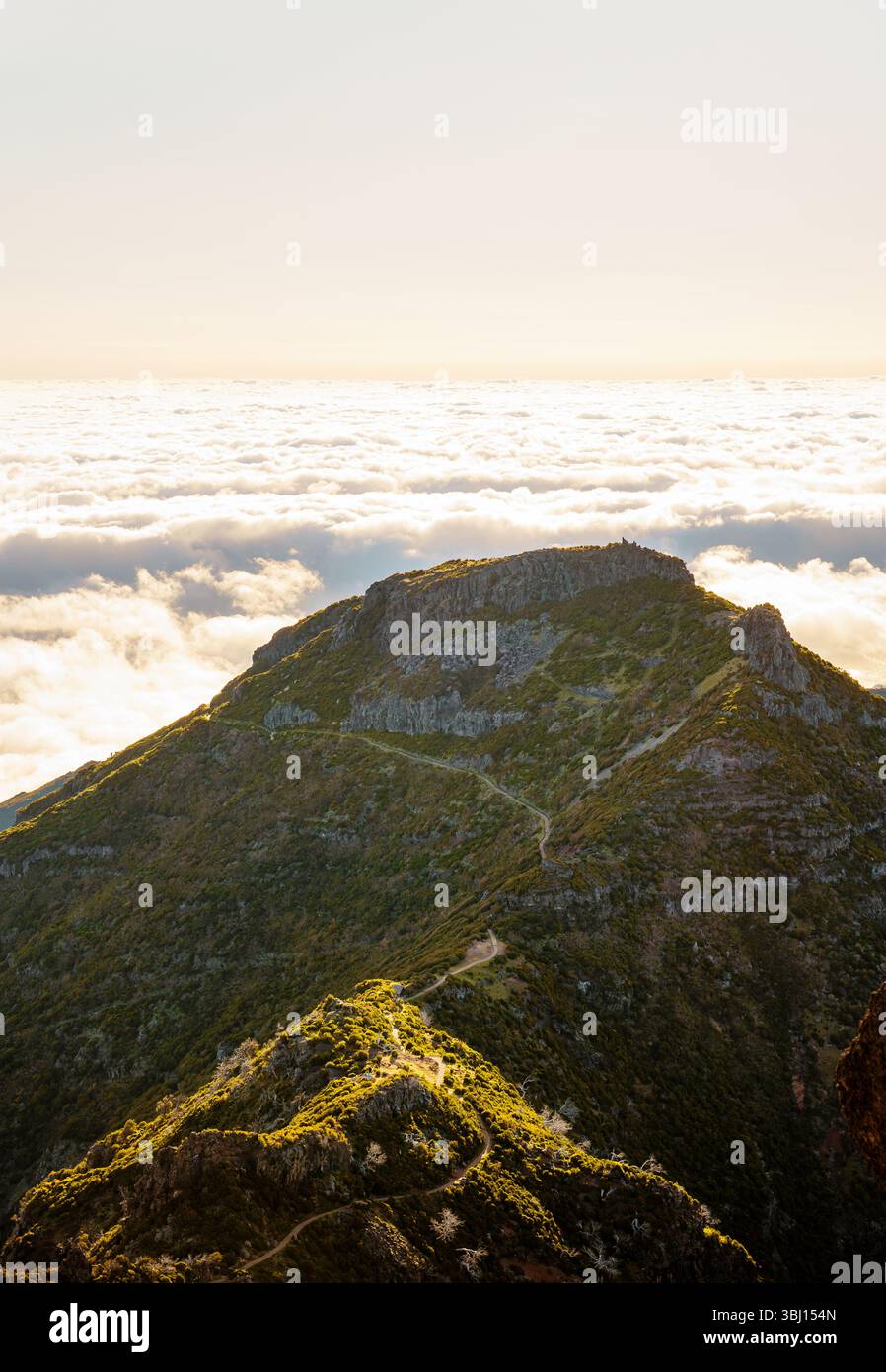 Sunrise Hike Above the Clouds on Madeira's Pico Ruivo Stock Photo - Alamy