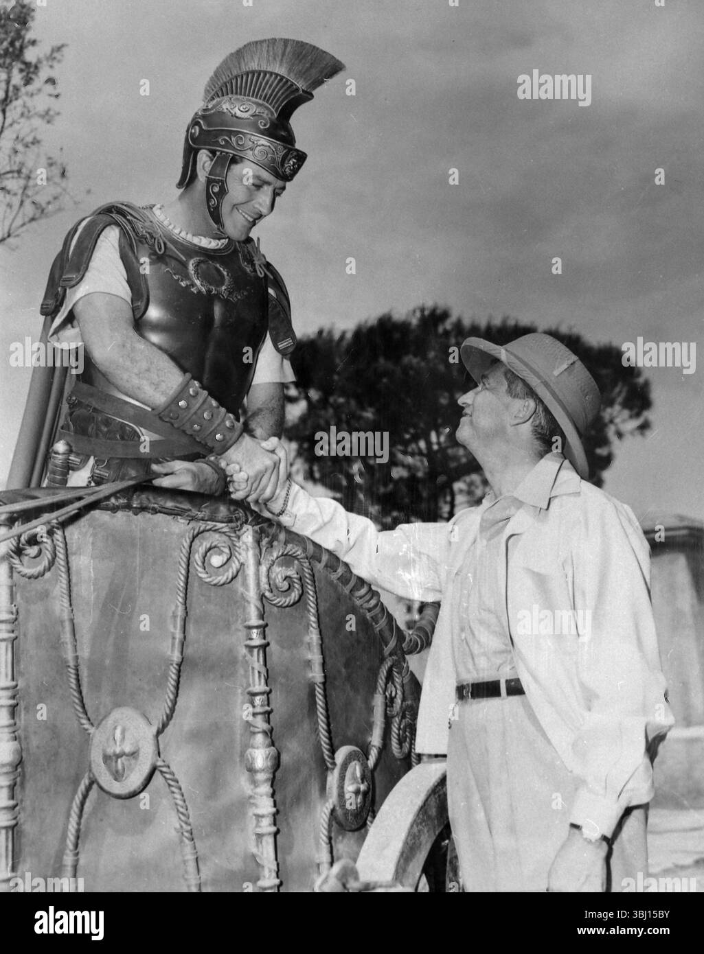American actor Robert Taylor and film maker Mervyn LeRoy during filming ...
