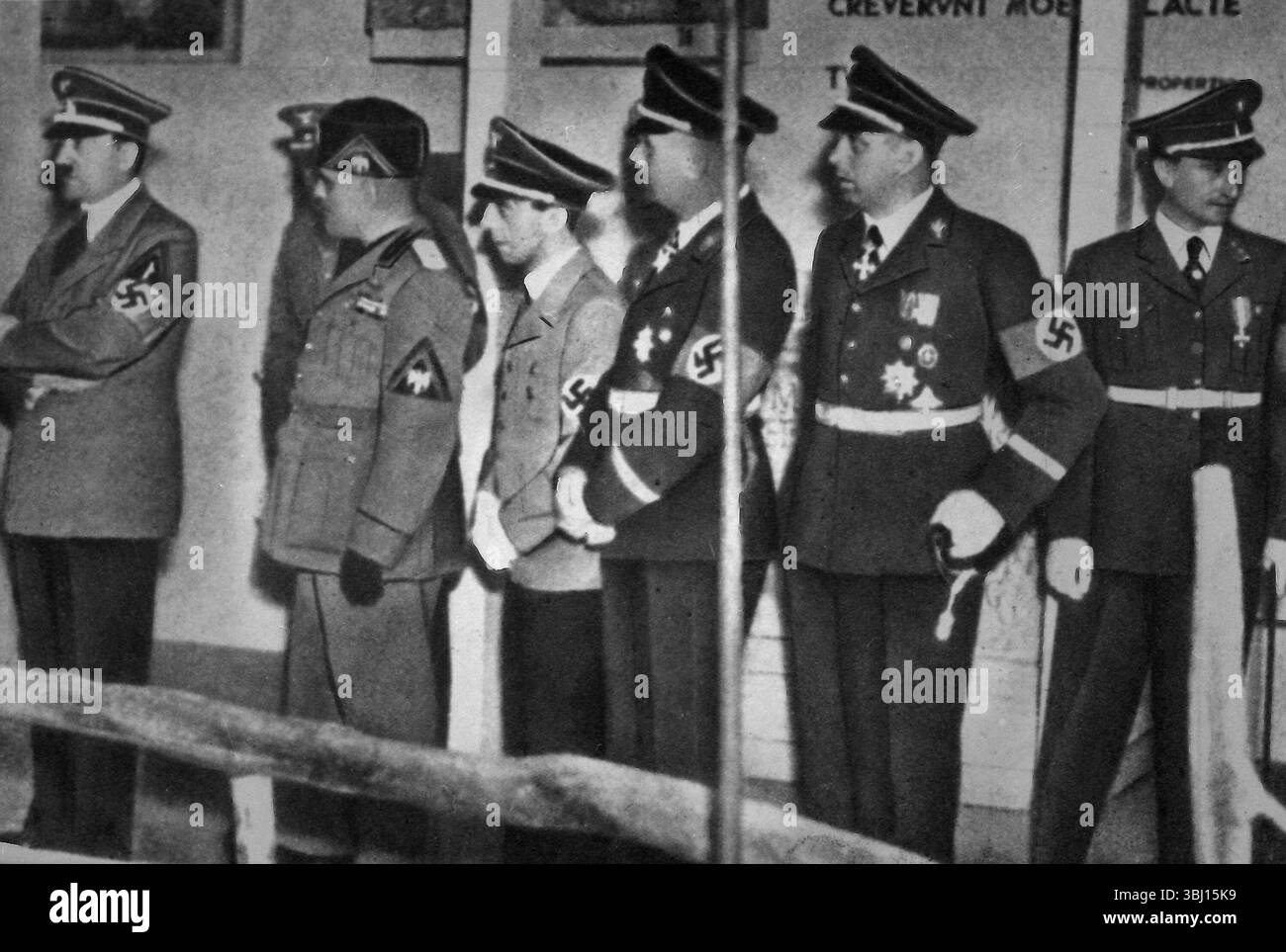 Italian and German dictators Mussolini and Hitler, 1930s Stock Photo ...