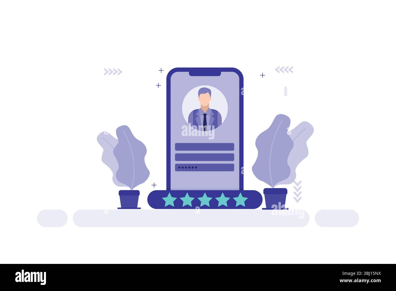 Business Profile Rating – Smartphone with Avatar and Five-Star Review ...