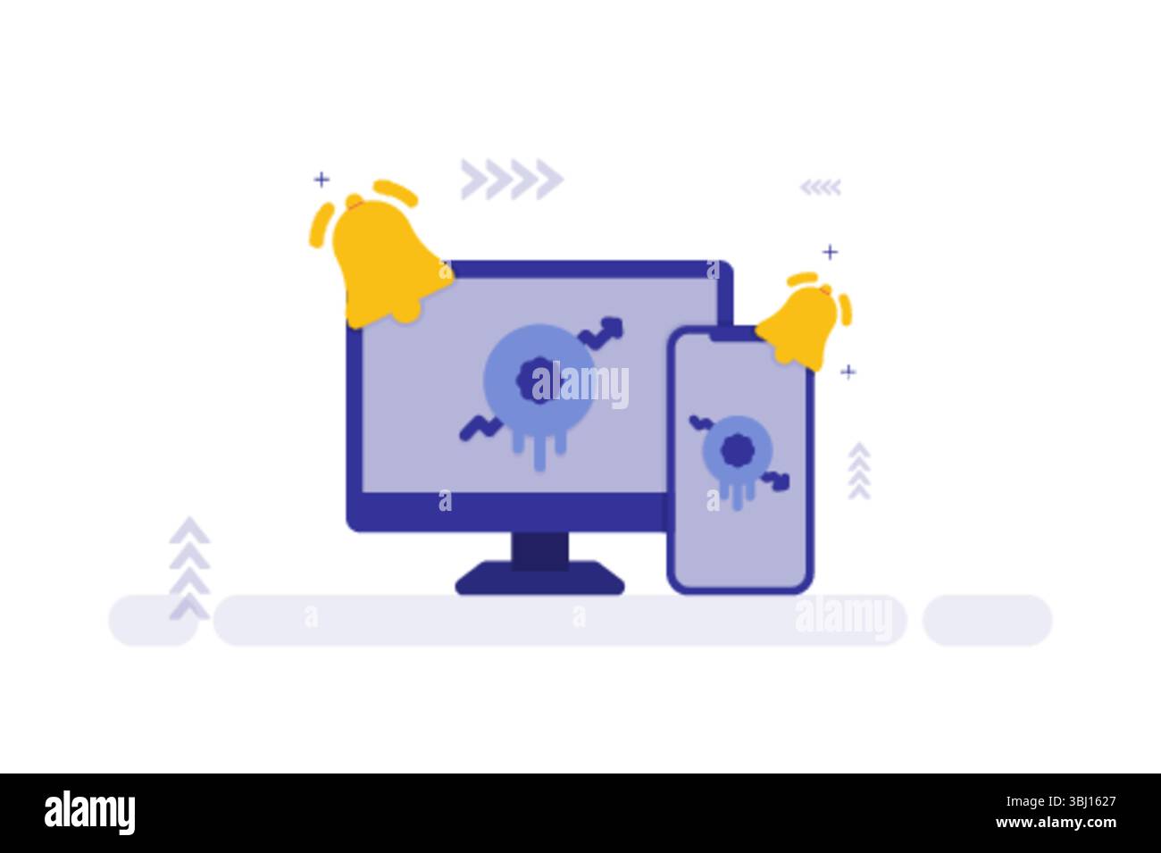 Crypto Security Alert – Monitor and Smartphone with Virus Symbol ...