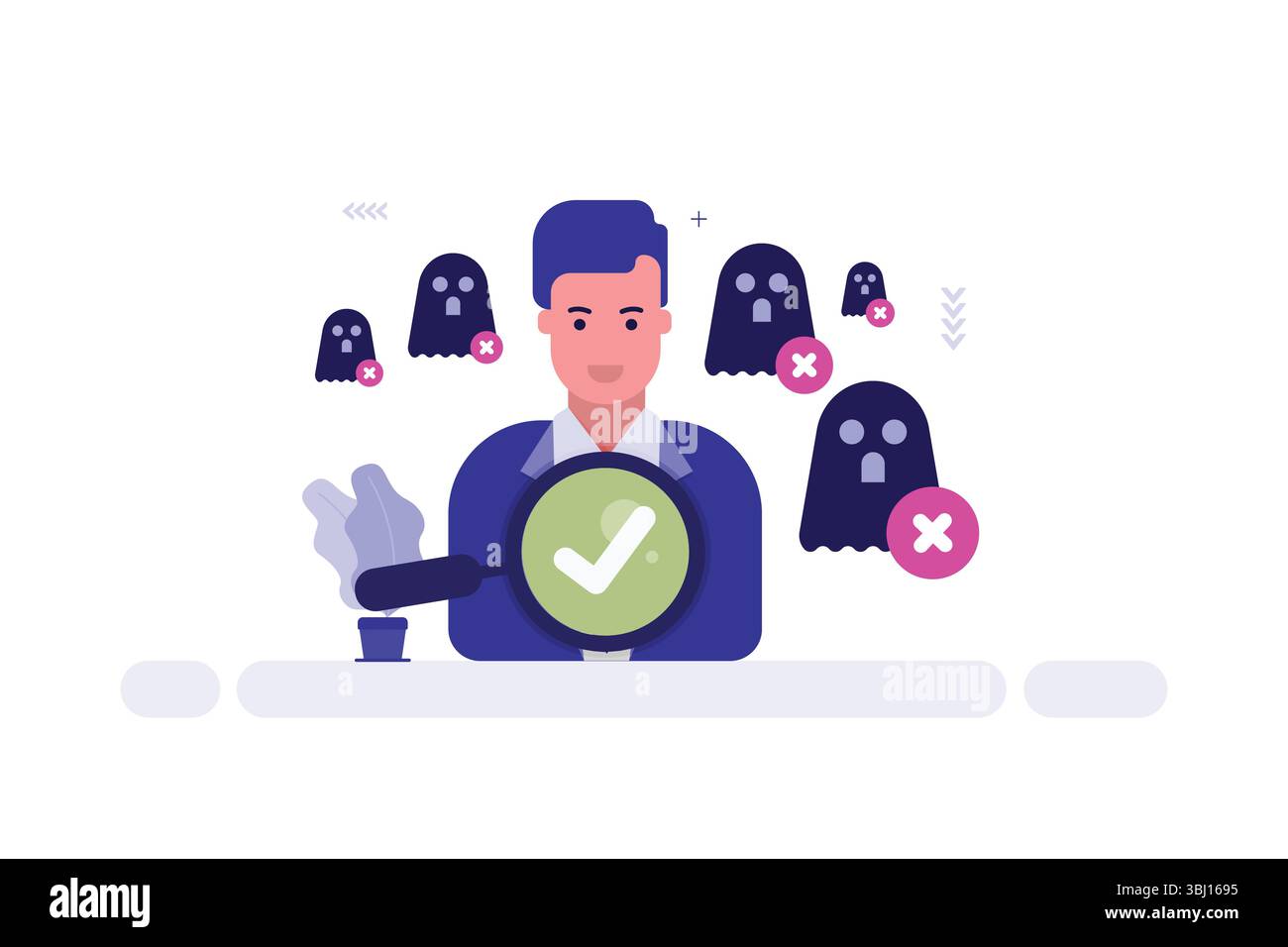 Check mark in magnifying Stock Vector Images - Alamy