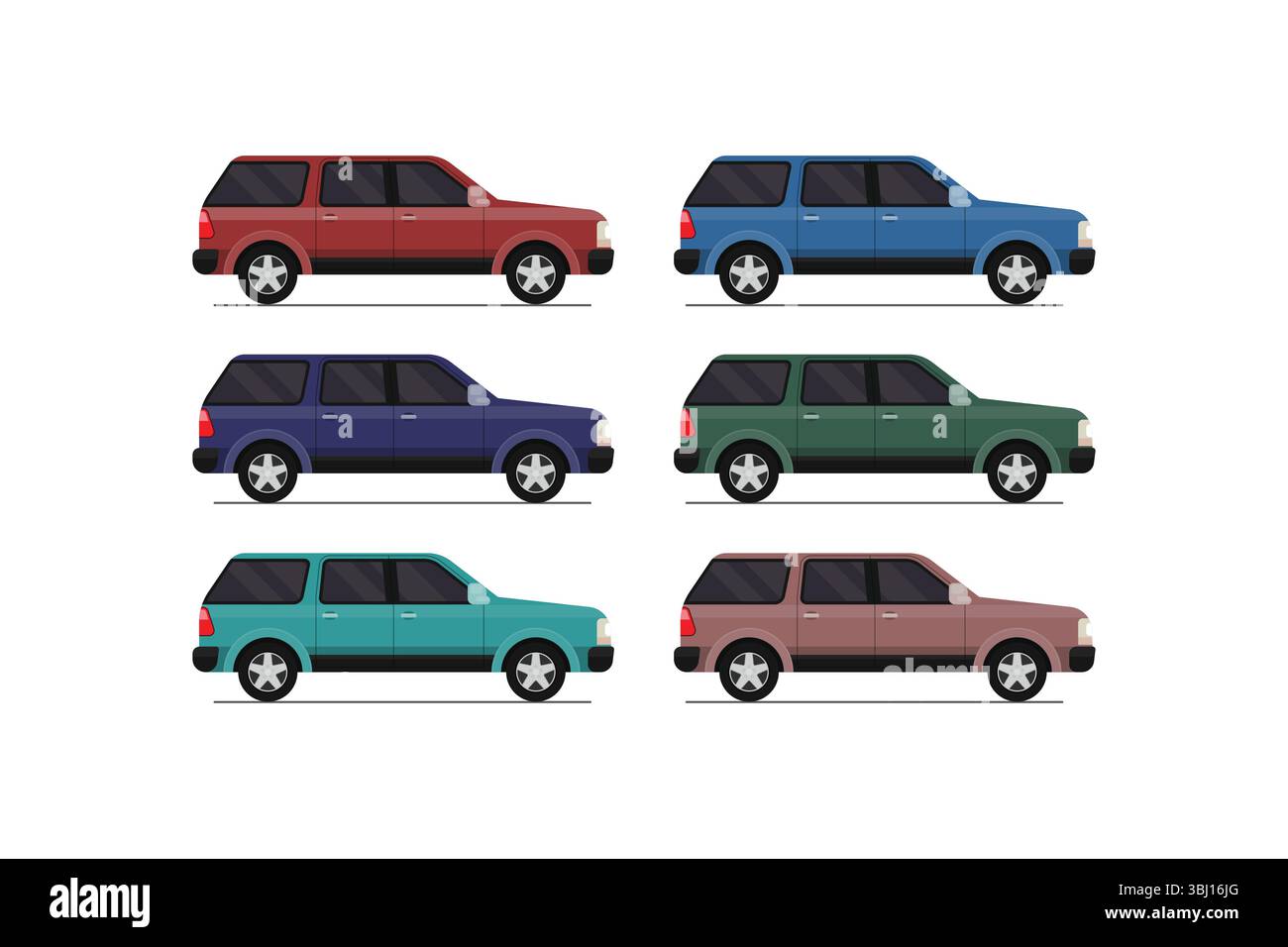 SUV Classic Vintage Car Side View – Vector Illustration in Multiple ...