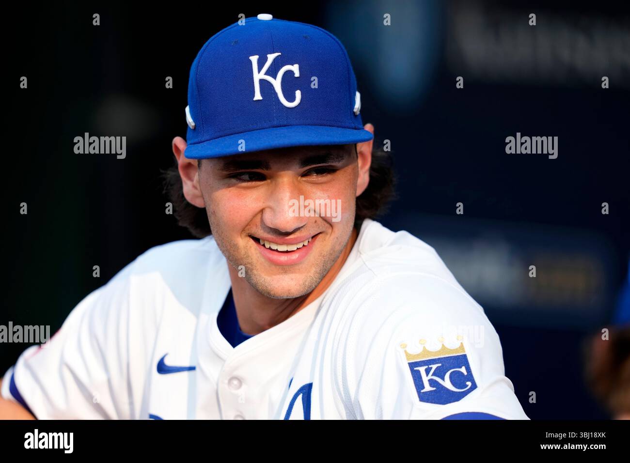Kansas City Royals' Jac Caglianone is seen prior to a game against the ...
