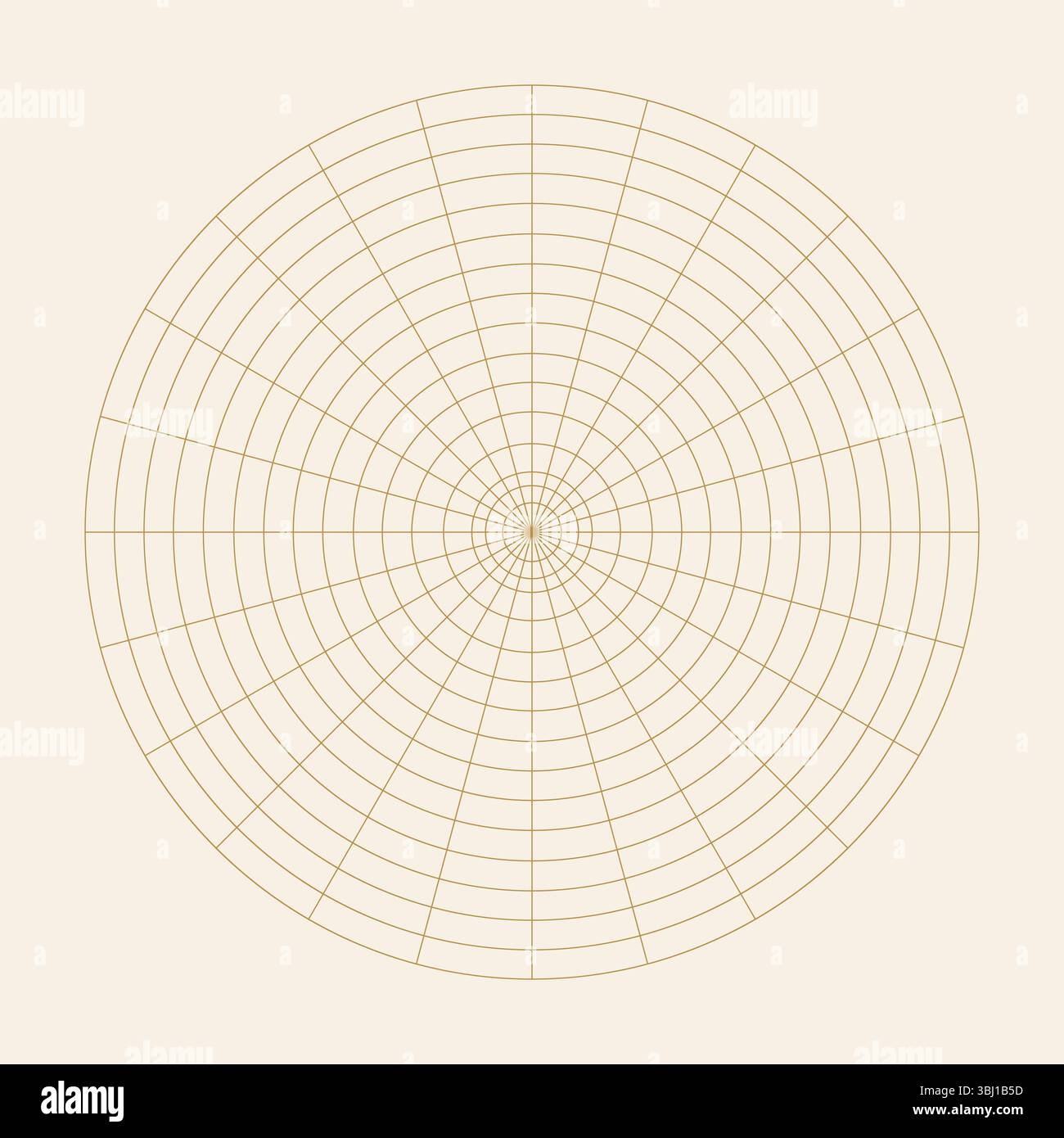 Polar coordinate circular grid isolated on white background. 360 ...