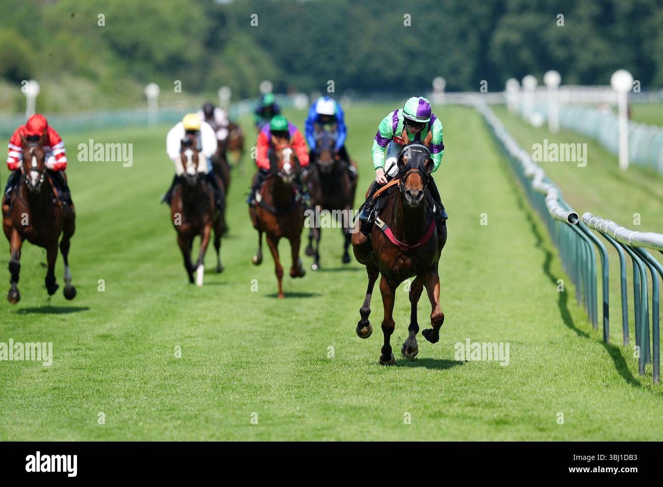 Triple Force ridden by William Pyle (right)on their way to winning the ...