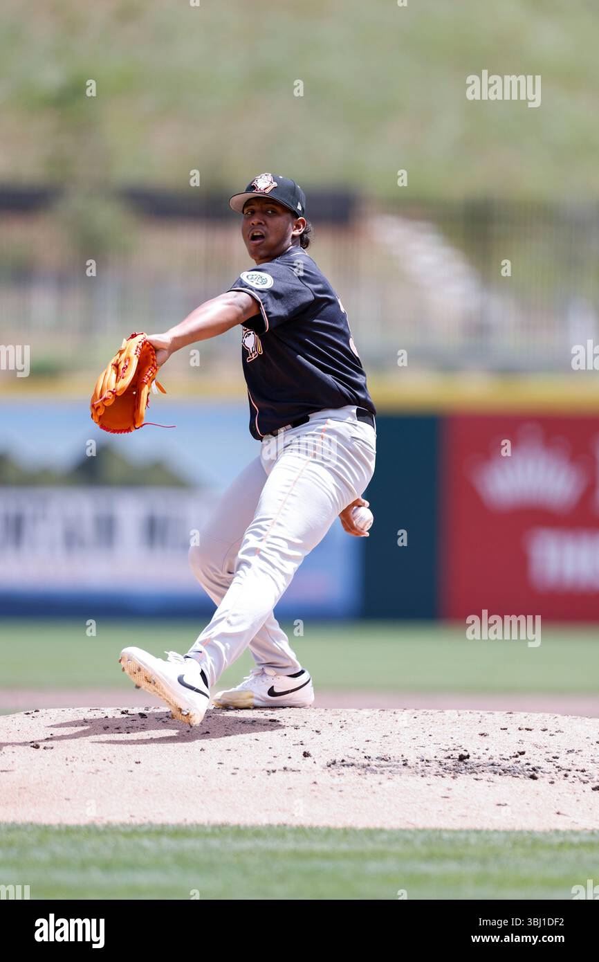 Columbus Clingstones starting pitcher Didier Fuentes (37) in action ...