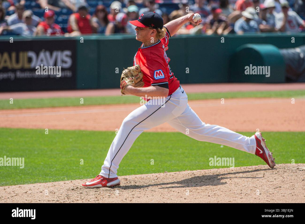Cleveland Guardians relief pitcher Nic Enright delivers against the ...