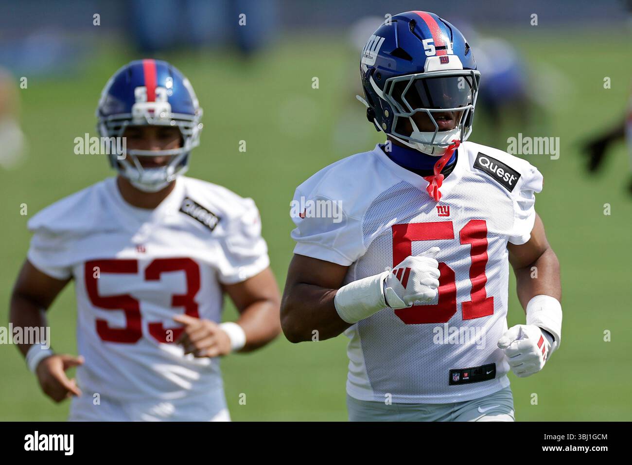 New York Giants linebacker Abdul Carter (51) runs during an NFL ...