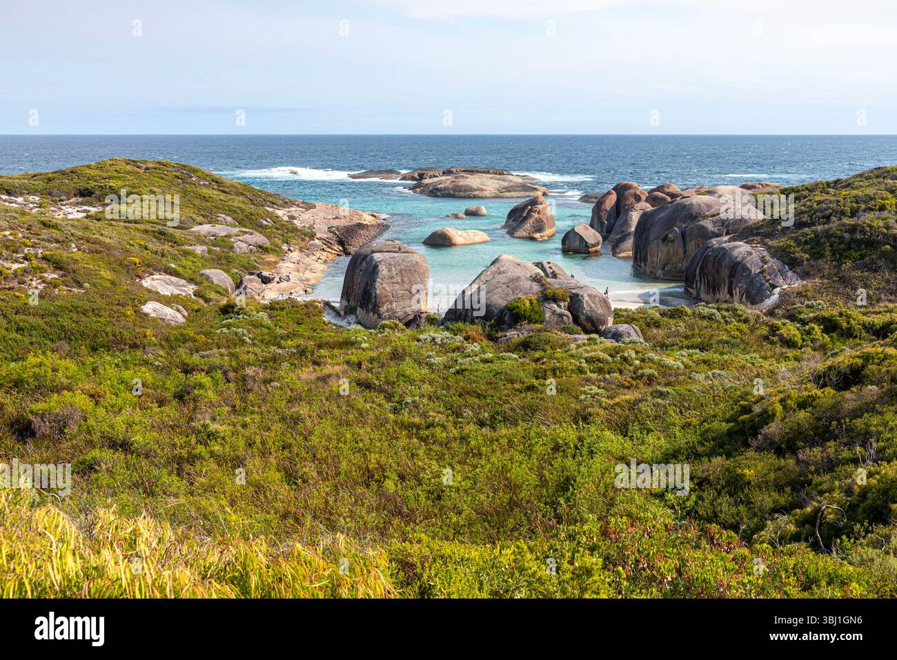 Curious rock formations by the Southern Ocean at Elephant Rocks on the ...