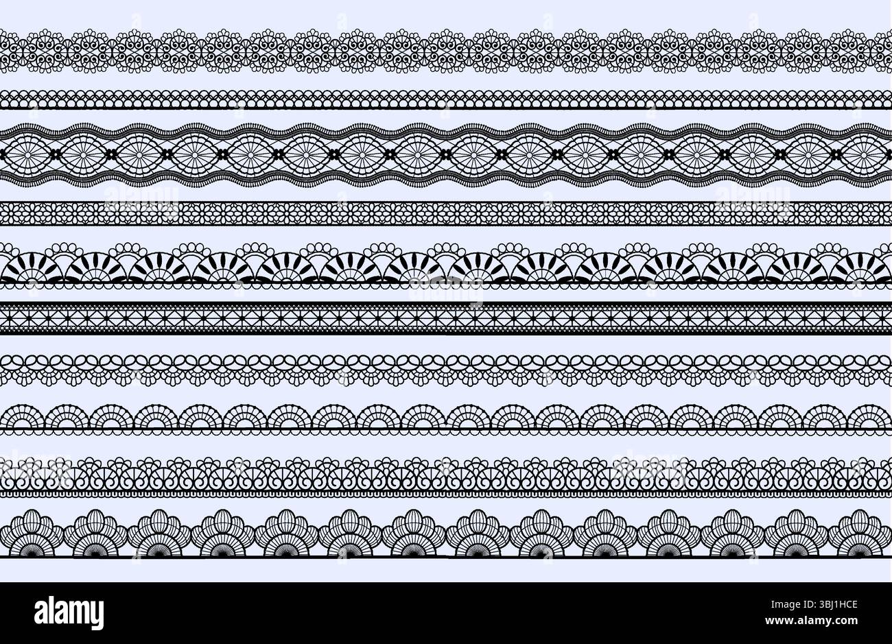 Lace pattern. Black trim border. Fabric texture with simple frame ...