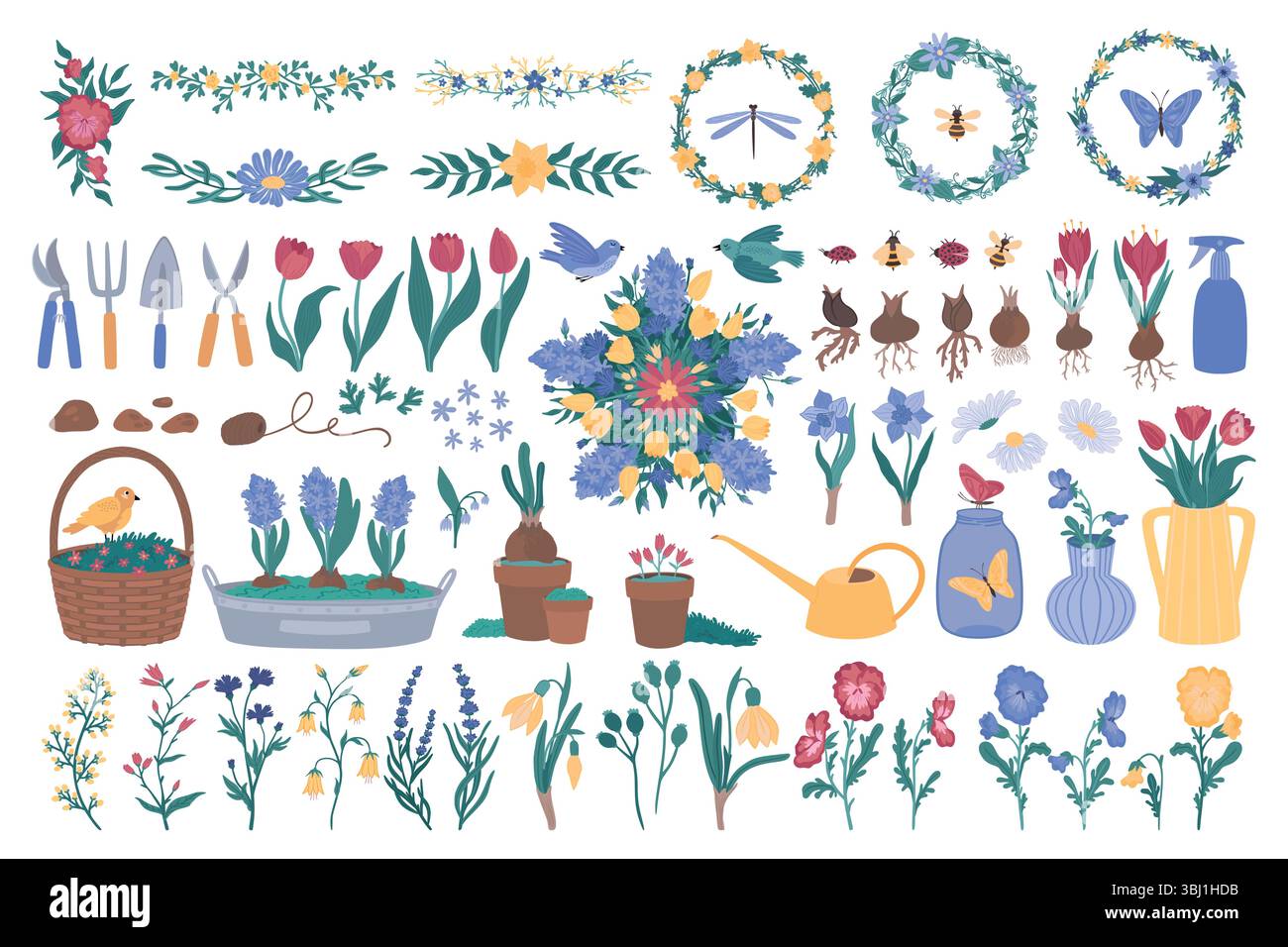 Border summer watering Stock Vector Images - Alamy