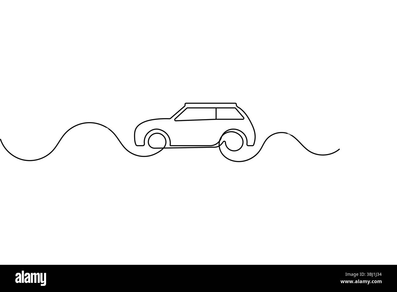 Minimalist car illustration Black and White Stock Photos & Images - Alamy
