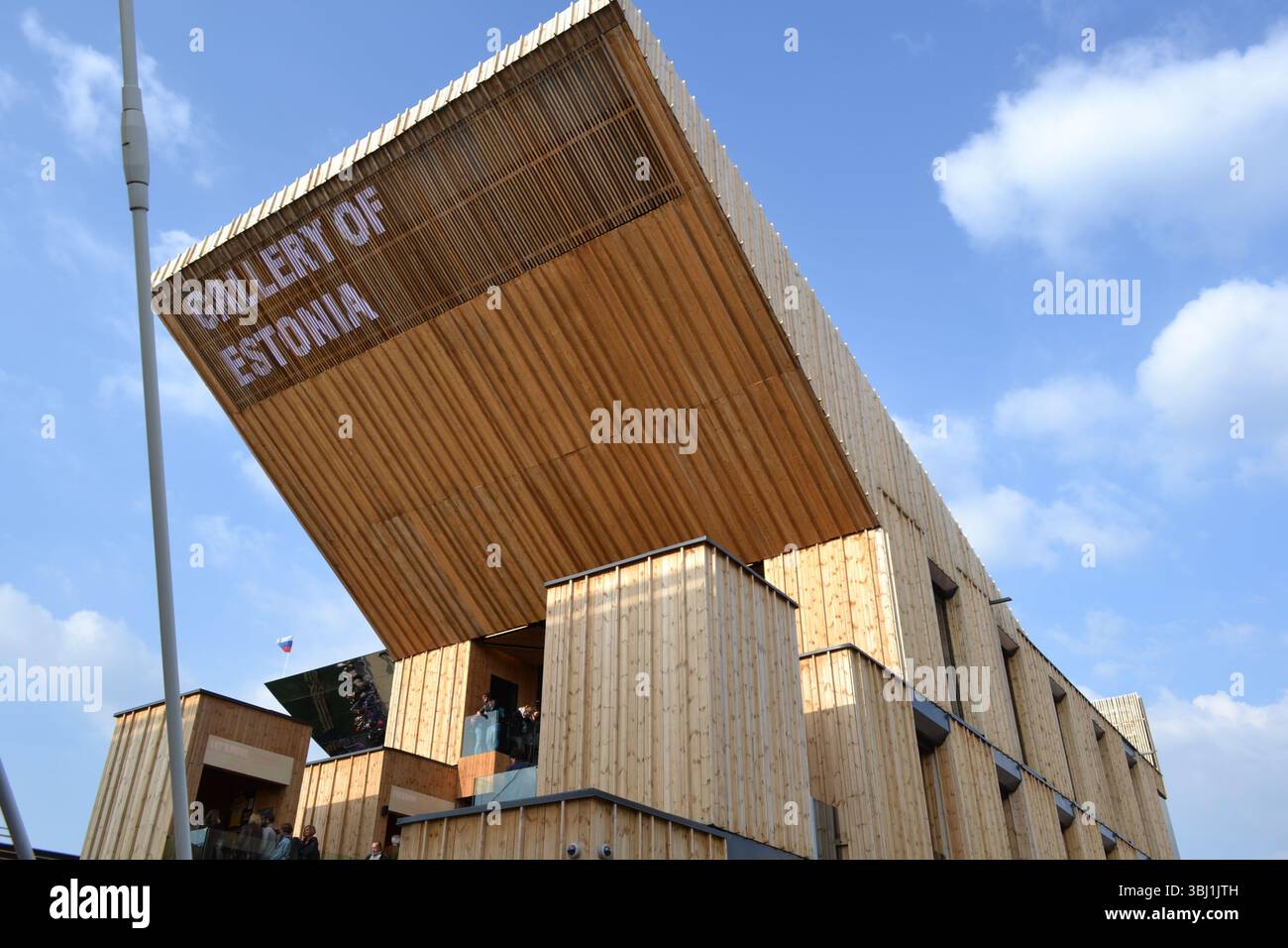 Estonia pavilion front view. Huge canopy over the entrance. Unique ...