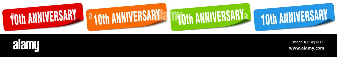 10th anniversary sticker. 10th anniversary sticker set isolated on ...