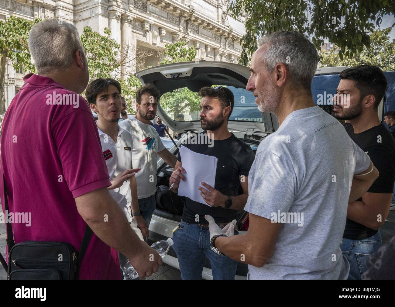 Milan - Milan. Police control Law enforcement agencies search and ask ...