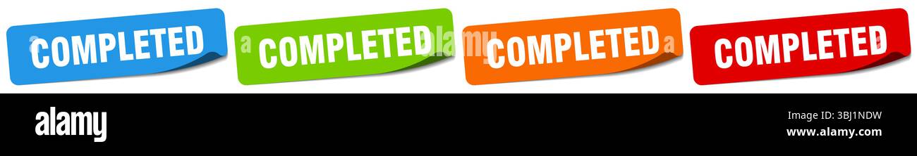 completed sticker. completed sticker set isolated on white background ...