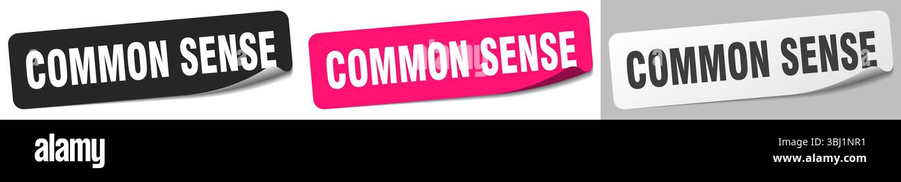 common sense sticker. common sense sticker set isolated on white ...