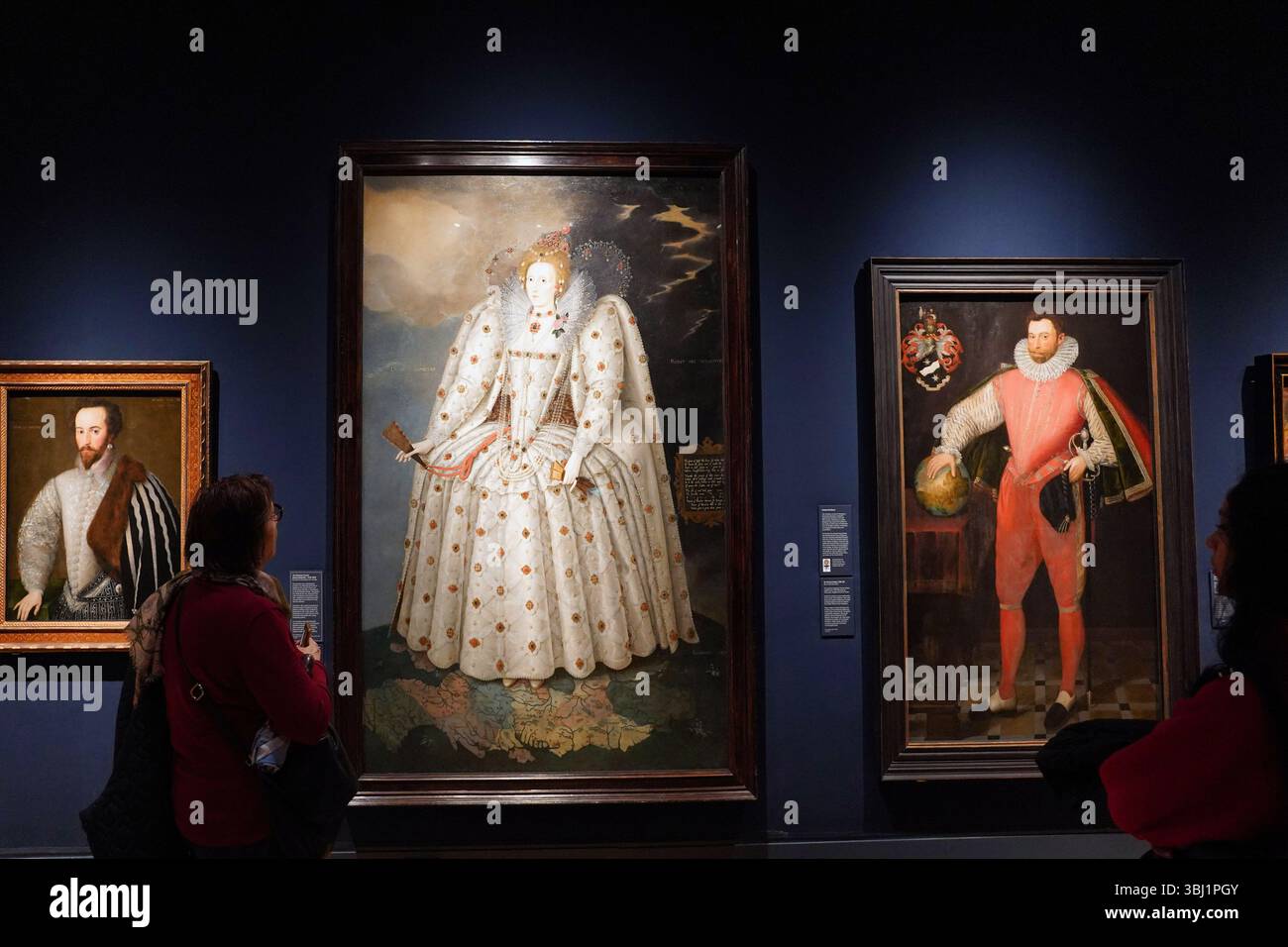 Paintings of Sir Walter Raleigh and Sir Francis Drake beside the ...
