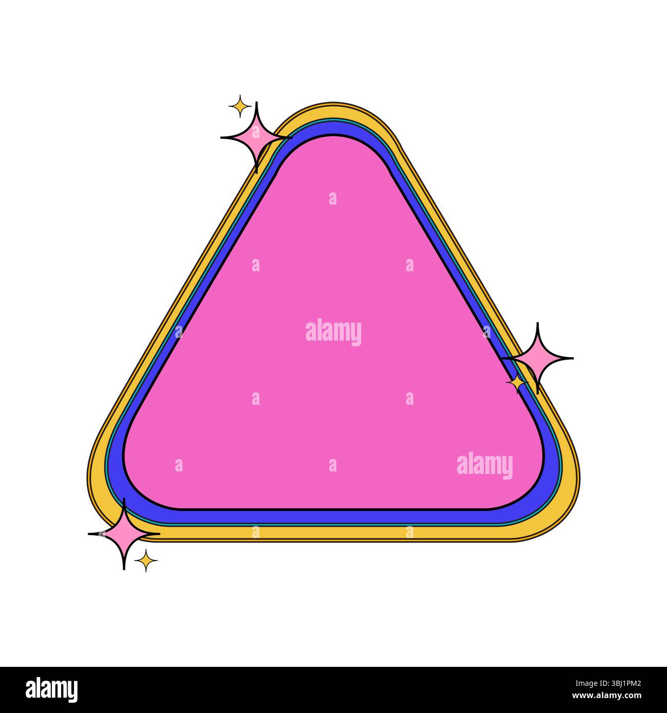 Pink Triangle Frame with Blue and Yellow Borders Stock Vector Image ...