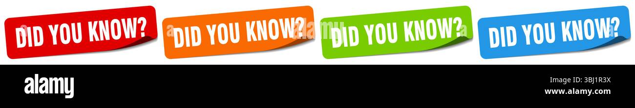 did you know sticker. did you know sticker set isolated on white ...