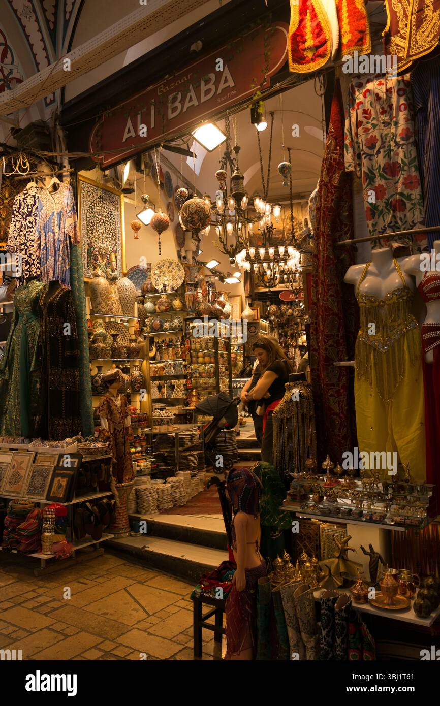 Colorful textiles and unique crafts fill a shop in Istanbul's Grand ...