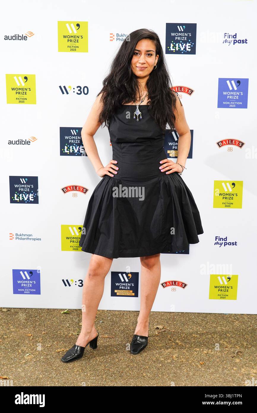 EDITORIAL USE ONLY Aria Aber attends the 2025 Women's Prize Winner's ...