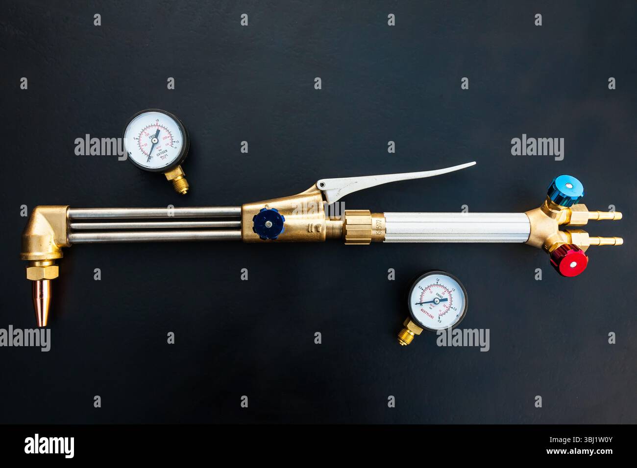 New cutter and two monometers for acetylene and oxygen, for gas cutting ...