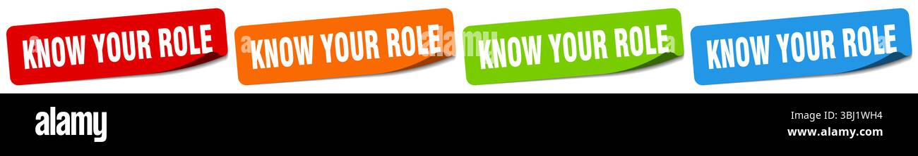 know your role sticker. know your role sticker set isolated on white ...