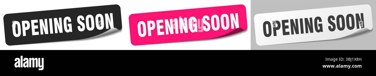 opening soon sticker. opening soon sticker set isolated on white ...