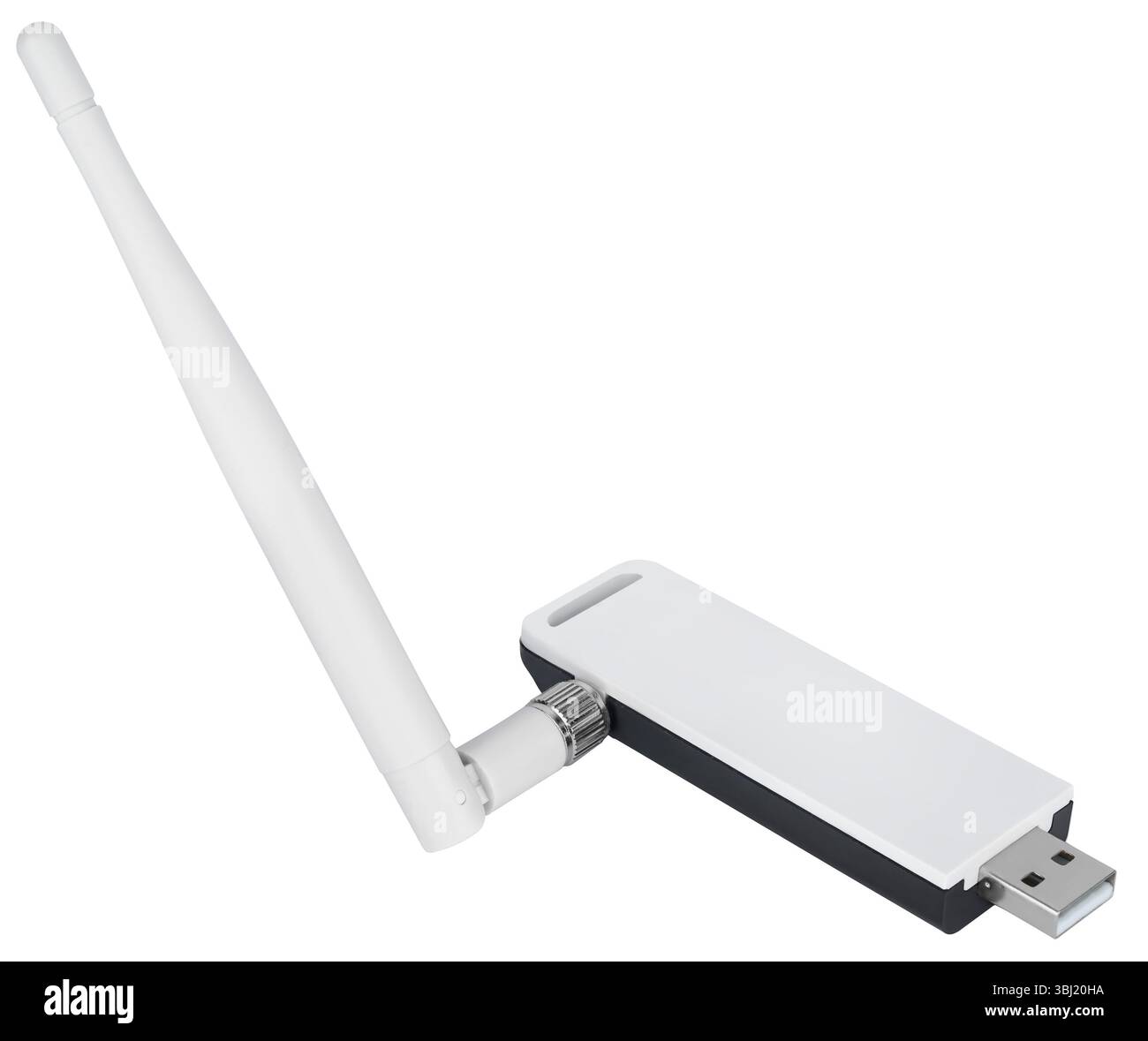 USB Wi-Fi adapter with antenna, white color. Compact solution for ...