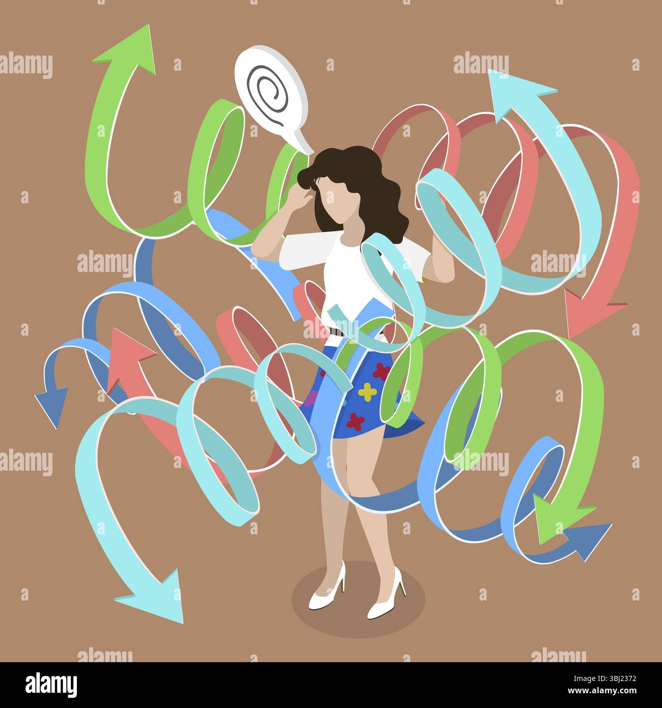 3D Isometric Flat Illustration of ADHD, Attention Deficit Hyperactivity ...