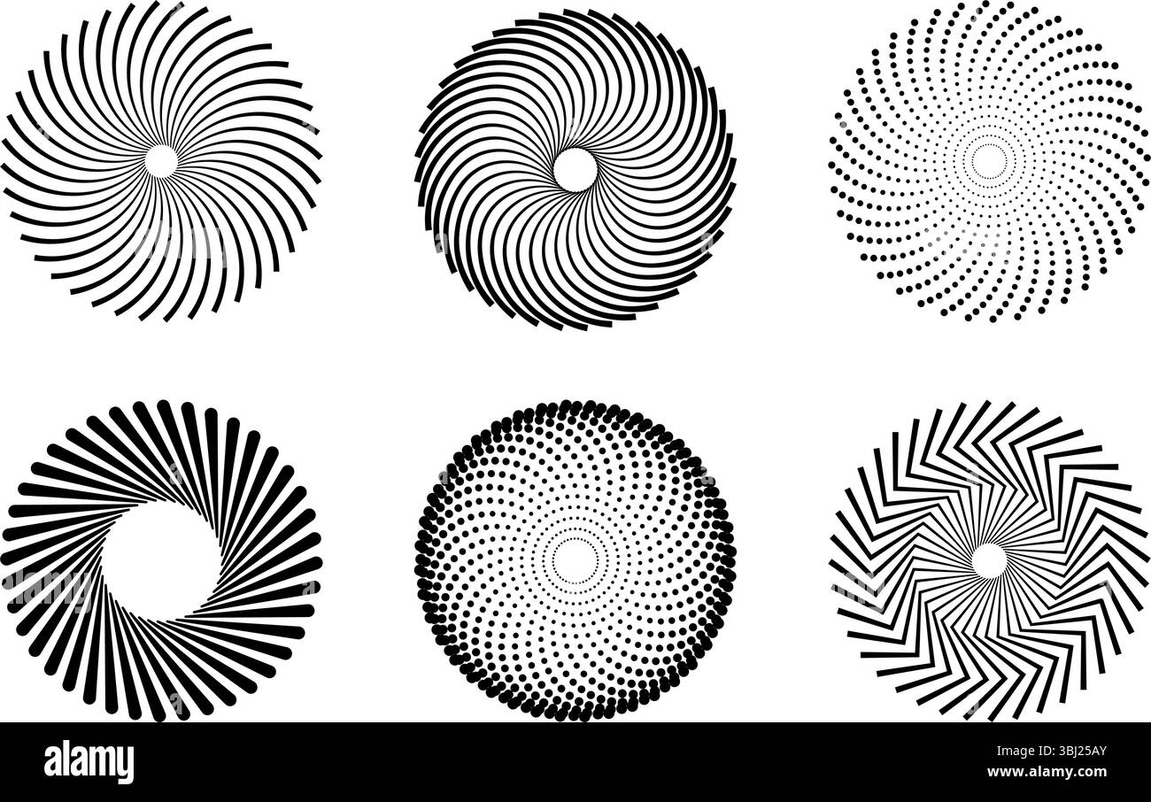 radial stripes. abstract design elements. Vector illustration Stock ...