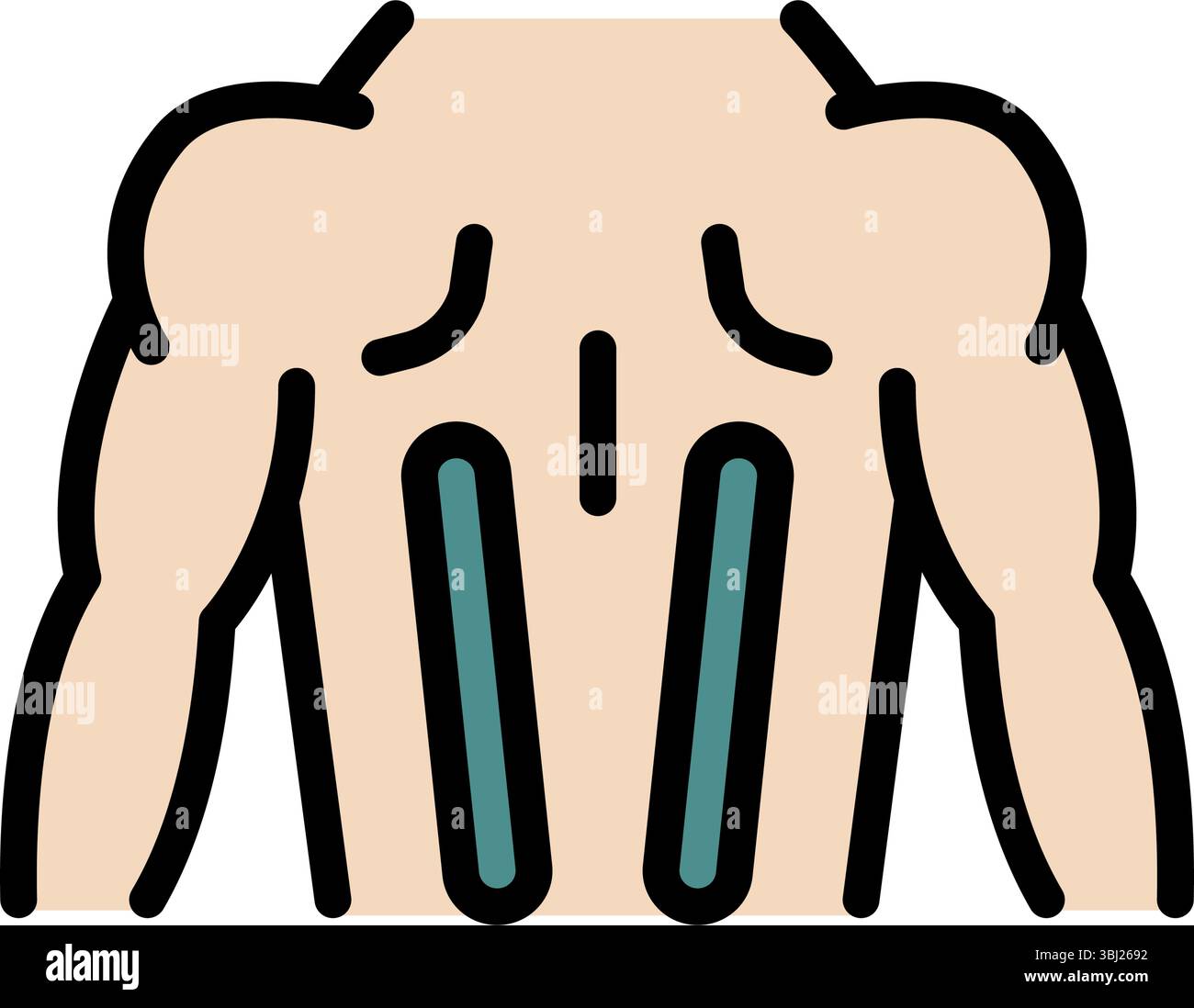 Back kinesio tape strips spine color icon. Elastic therapeutic tape ...