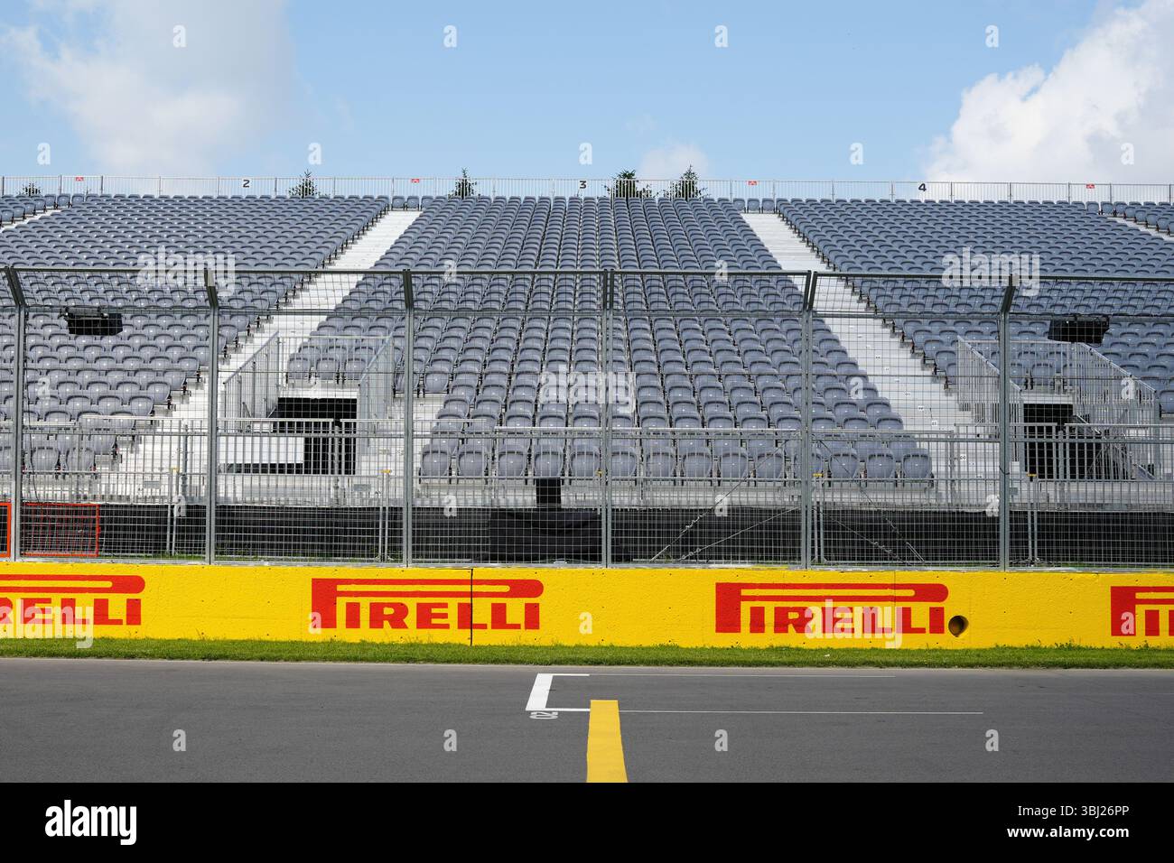Montreal, Quebec, Canada – June 12, 2025: Empty grandstands and track ...