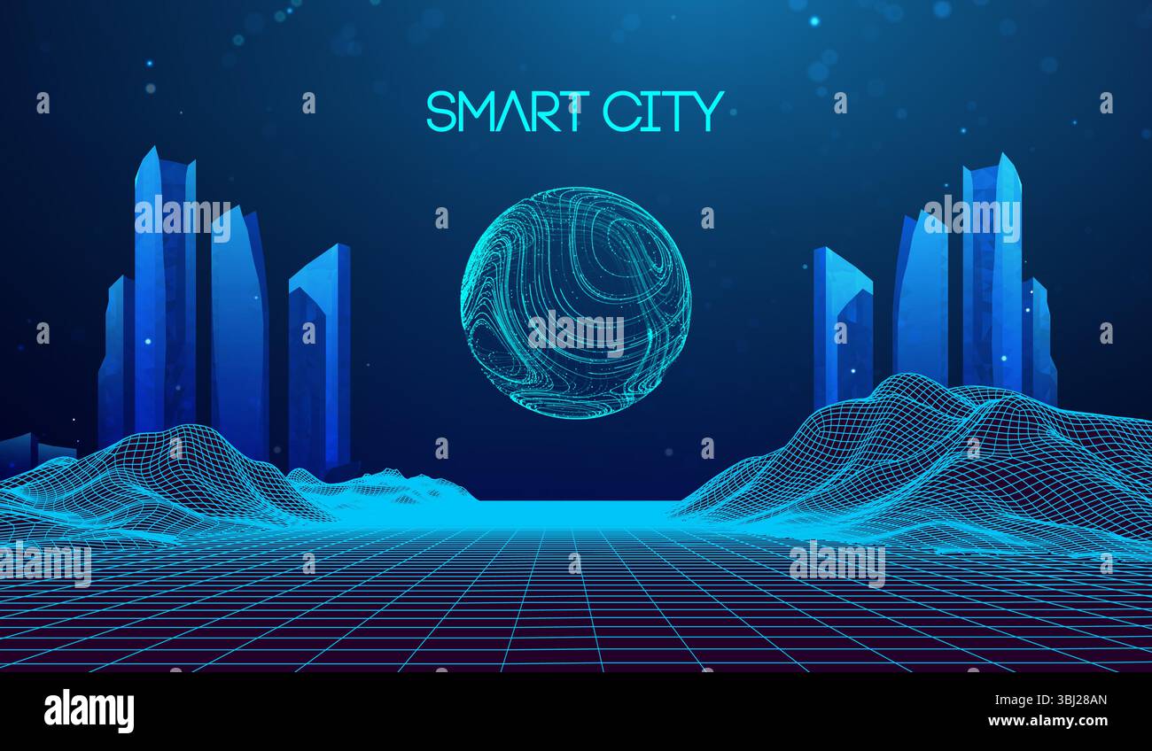 Smart City Building Background Future Tech Abstract AI Technology ...