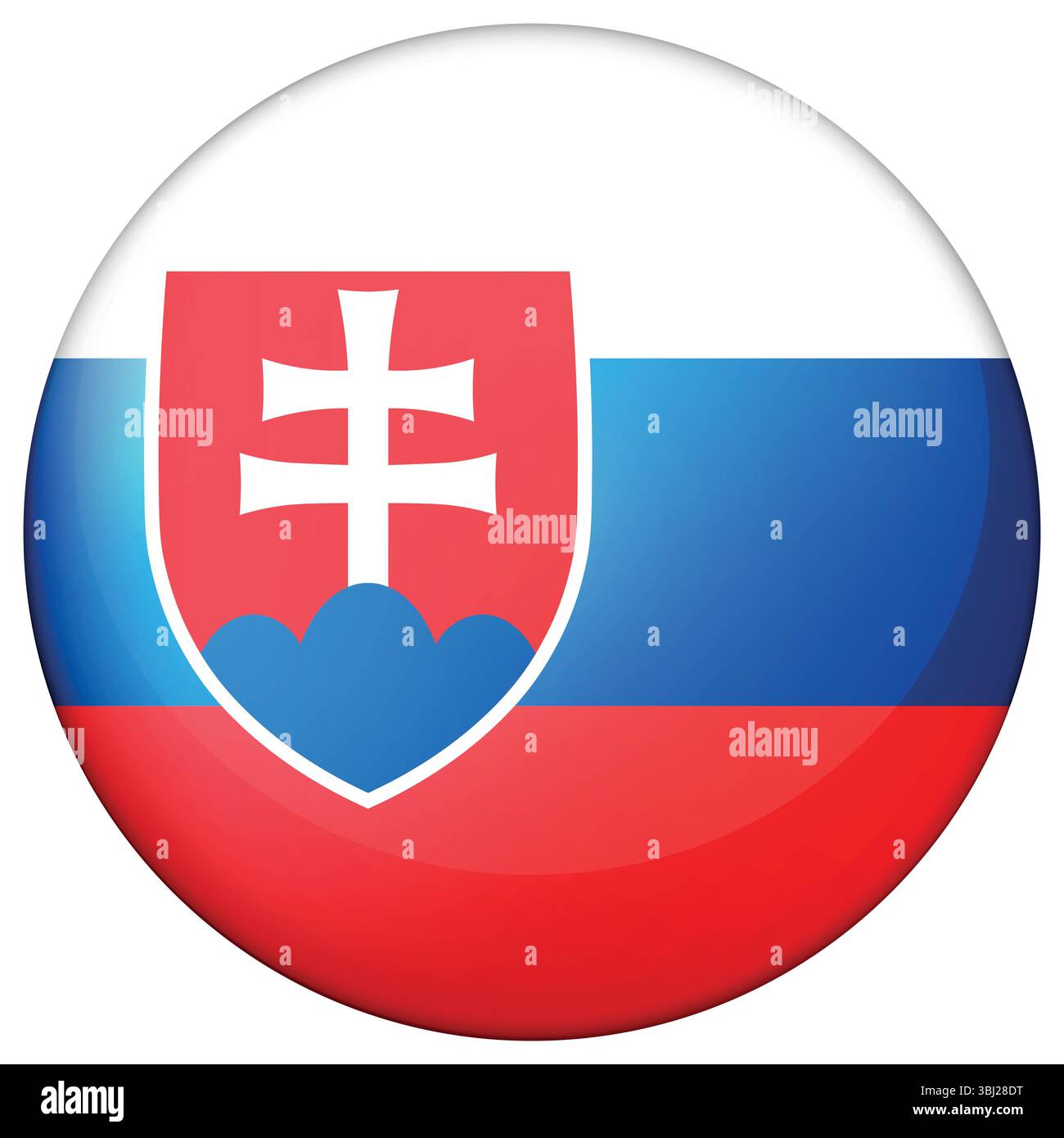 Glass light ball with flag of Slovakia. Round sphere, template icon ...