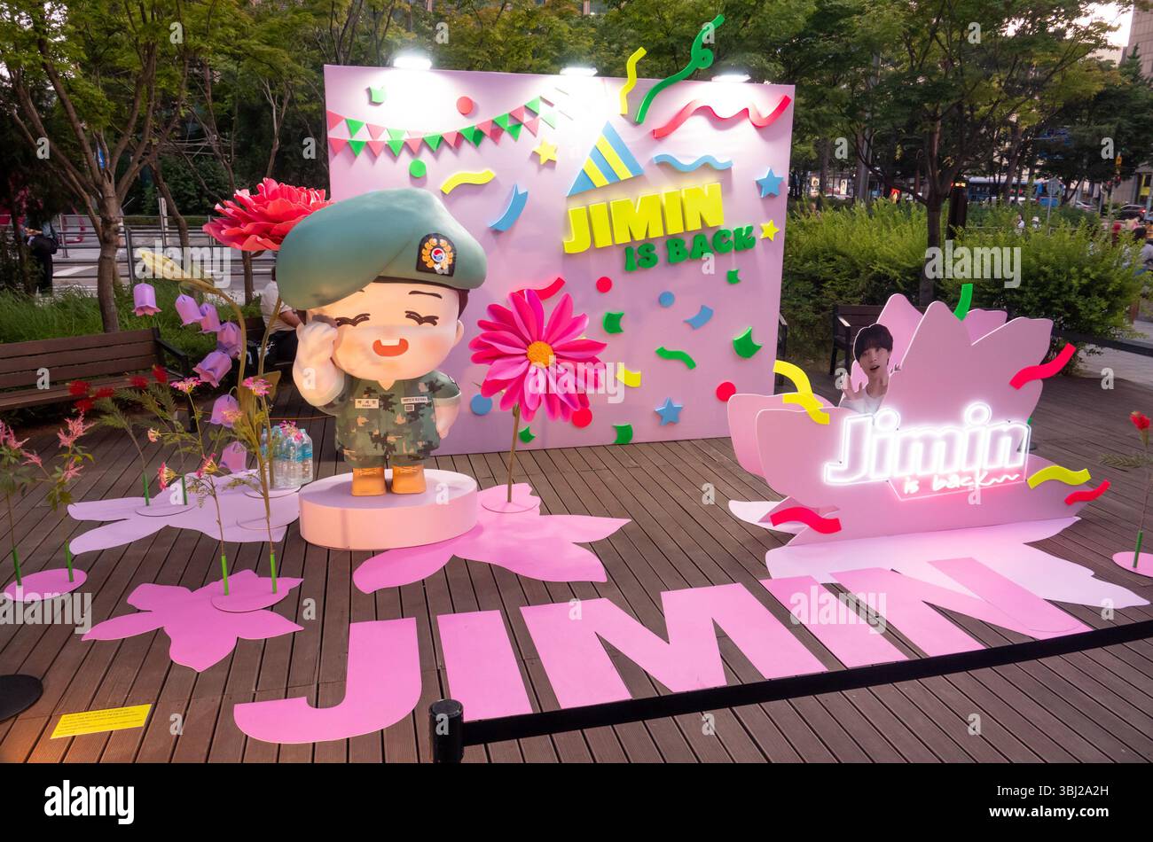 Fans of BTS, June 11, 2025 : A photo zone decorated to celebrate ...