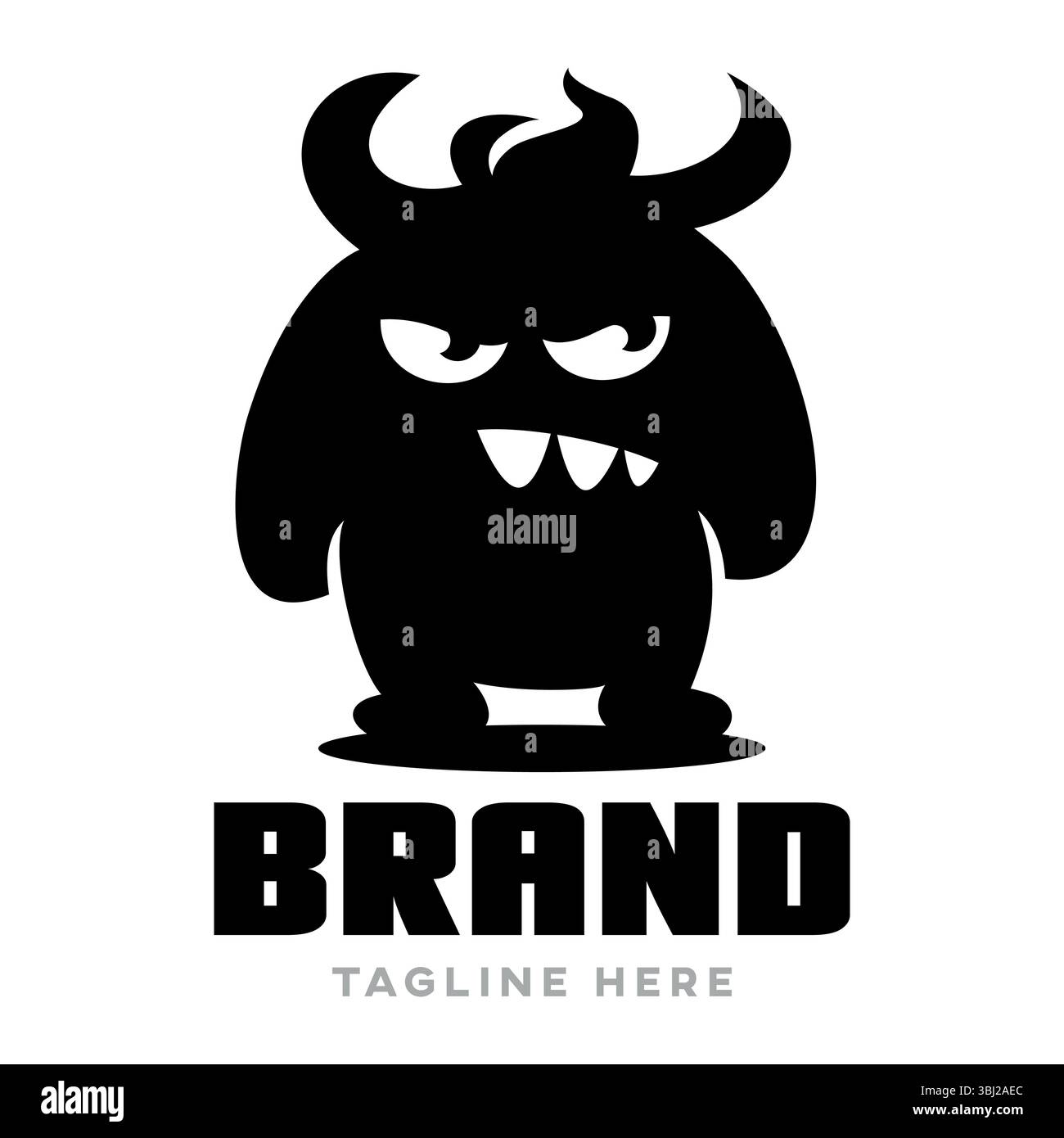 Modern black monster logo. Vector illustration Stock Vector Image & Art - Alamy