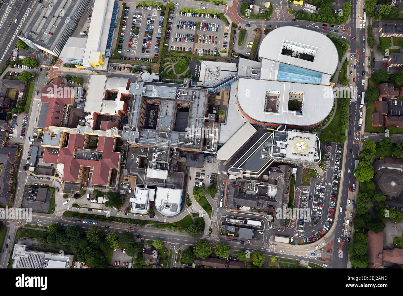 aerial view of Salford Royal formerly known as Hope Hospital ...