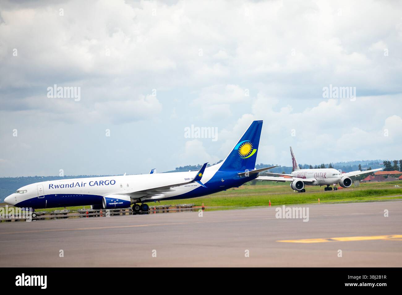 RwandAir's cargo plane at Kigali International Airport Stock Photo - Alamy