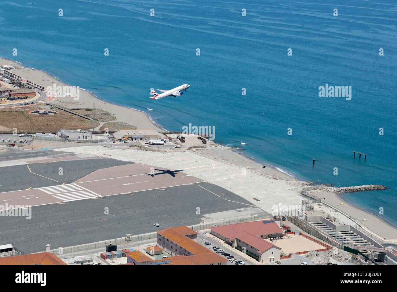 The runway at Gibraltar Airport, taken from the tunnels in the Upper ...
