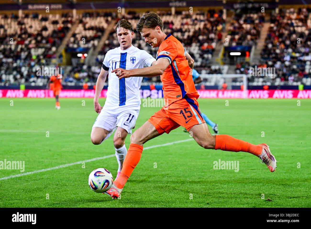 KOSICE - (l-r) Casper Terho of Finland U21, Bjorn Meijer of Holland U21 ...