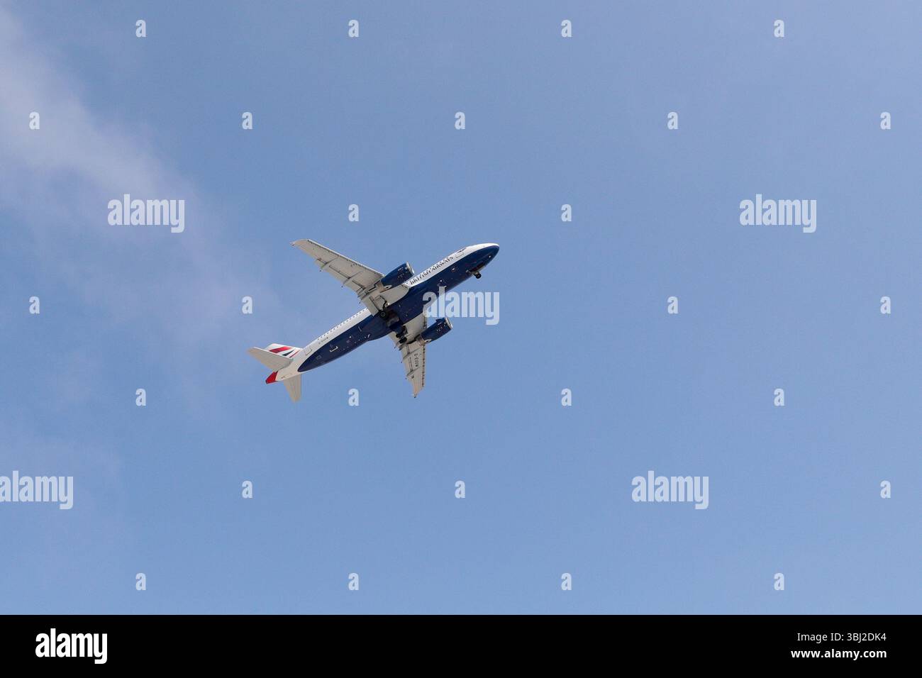 British Airways Airbus A320 jet aeroplane taking off from Gibraltar ...
