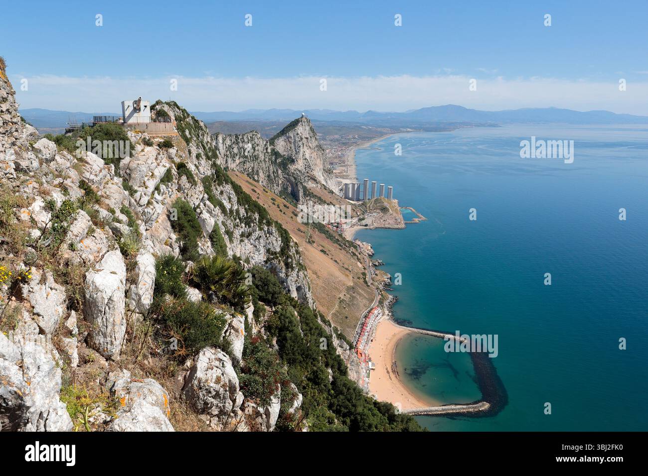 View from the Upper Rock looking to the north east of the Rock of ...