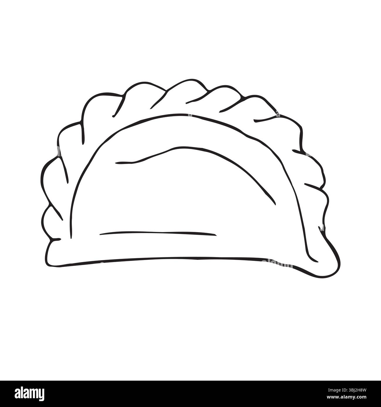 Vector hand drawn sketch doodle outline dumpling isolated on white ...