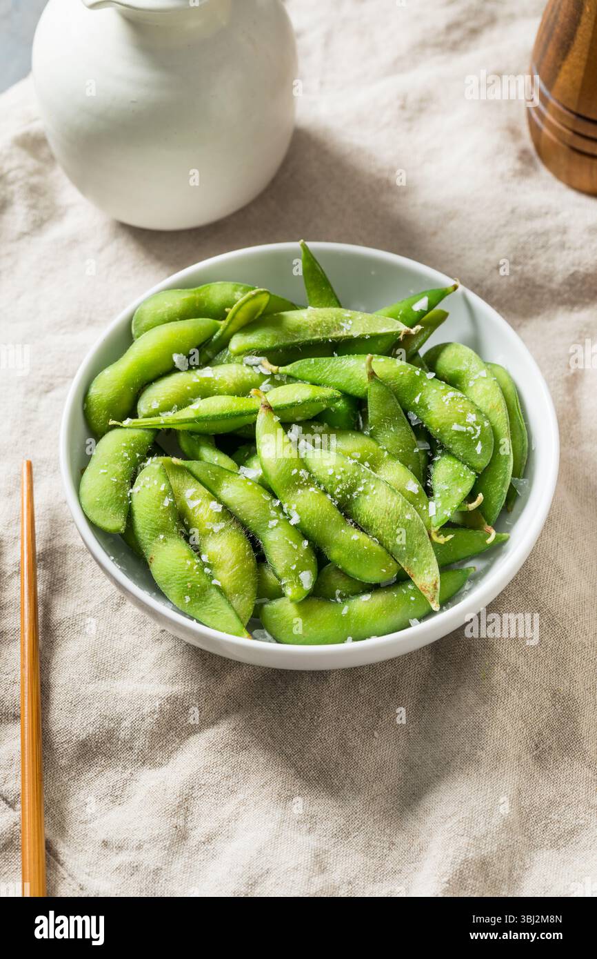 Healthy Japanese Edamame Pods with Sea Salt for an Appetizer Stock ...