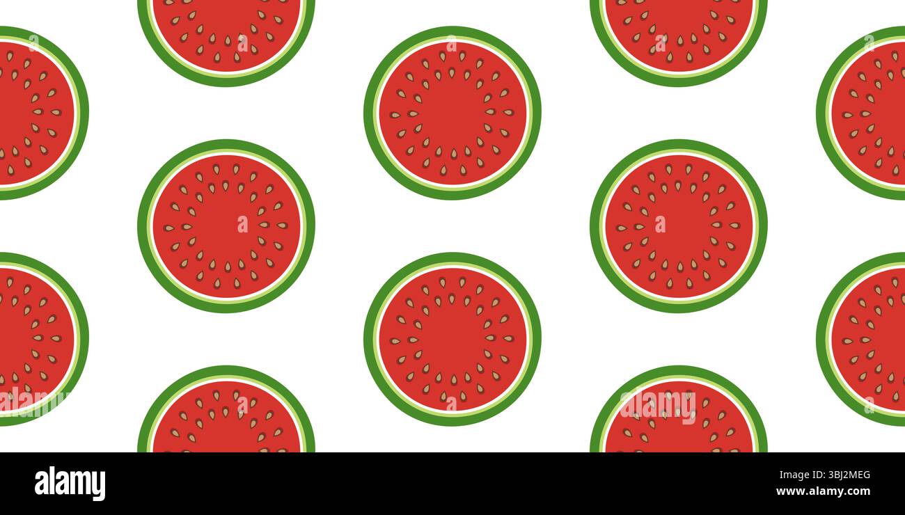 Whole Watermelon Slices. Whole Round Watermelon Slices Seamless Pattern ...