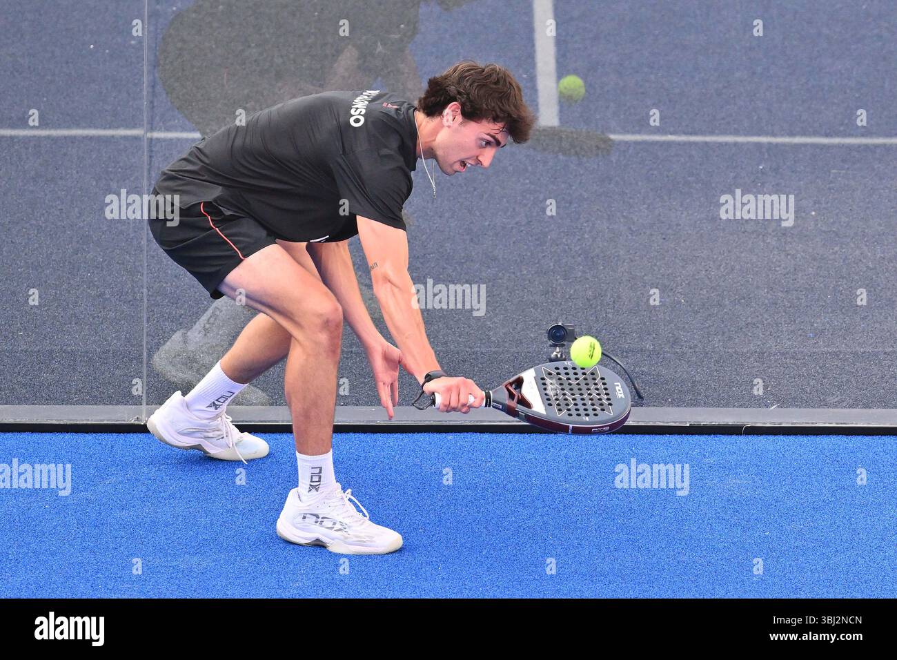 Eduardo ALONSO (ESP) during the R16 of the BNL Italy Major Premier Padel at Foro Italico in Rome ...