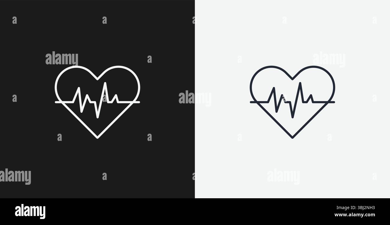 Heart pulse outline on Stock Vector Images - Alamy